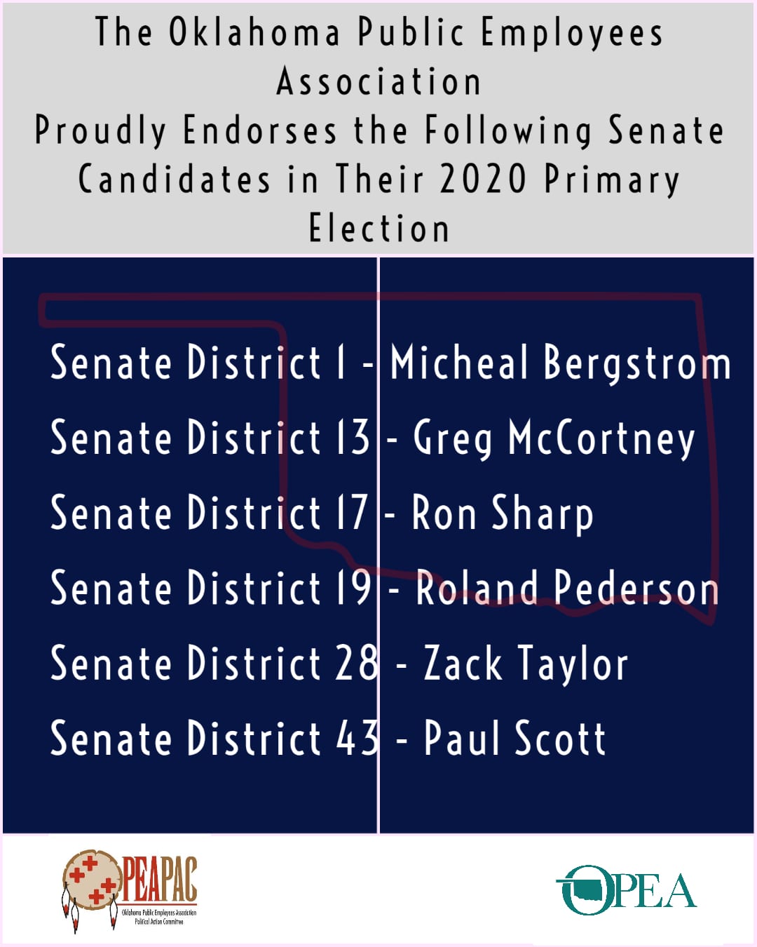 OPEA Announces 2020 Senate Primary Election Endorsements - OPEA